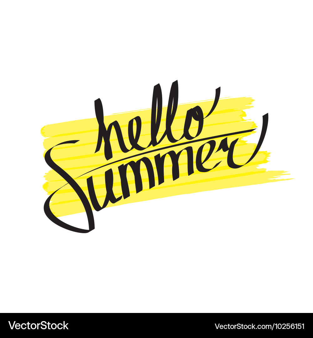 Hello summer lettering Royalty Free Vector Image