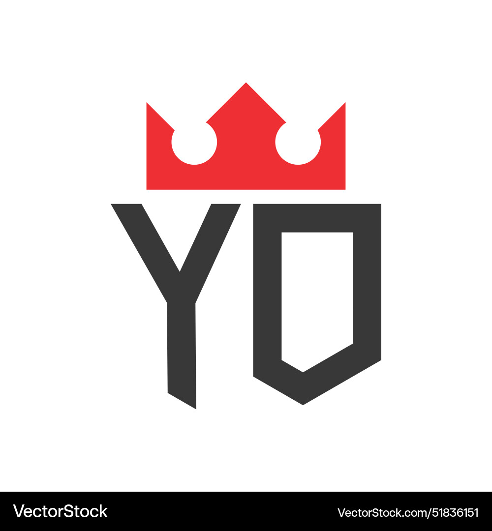 Letter yo crown logo Royalty Free Vector Image