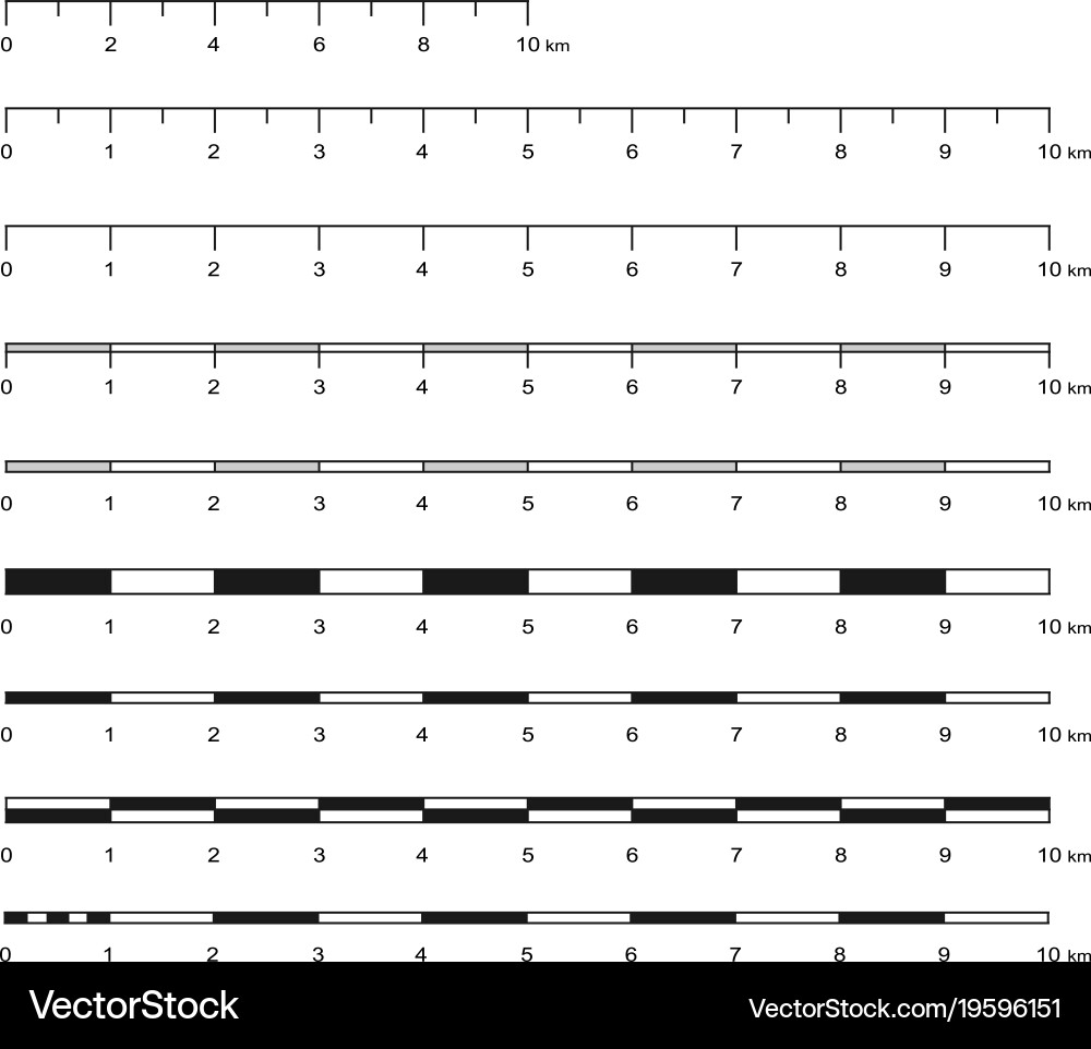 Map scale line Royalty Free Vector Image - VectorStock