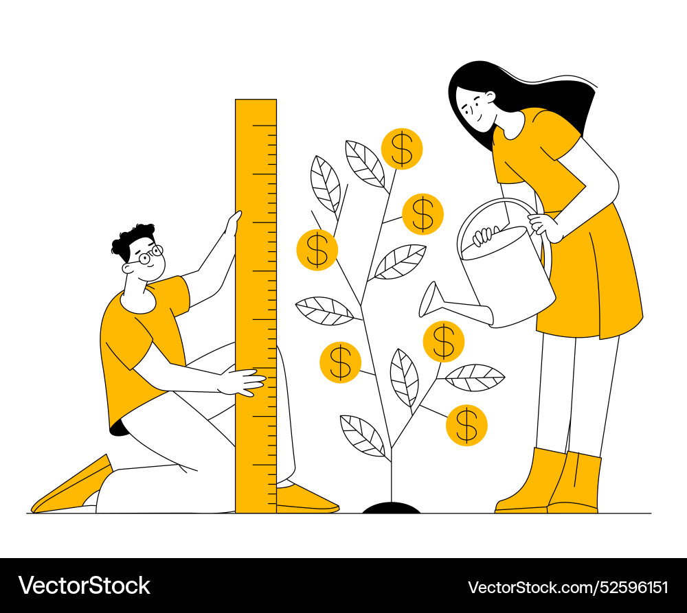 Money tree growing Royalty Free Vector Image - VectorStock