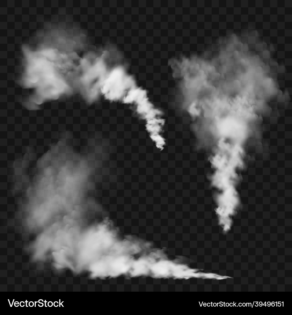 Realistic smoke clouds stream of from Royalty Free Vector