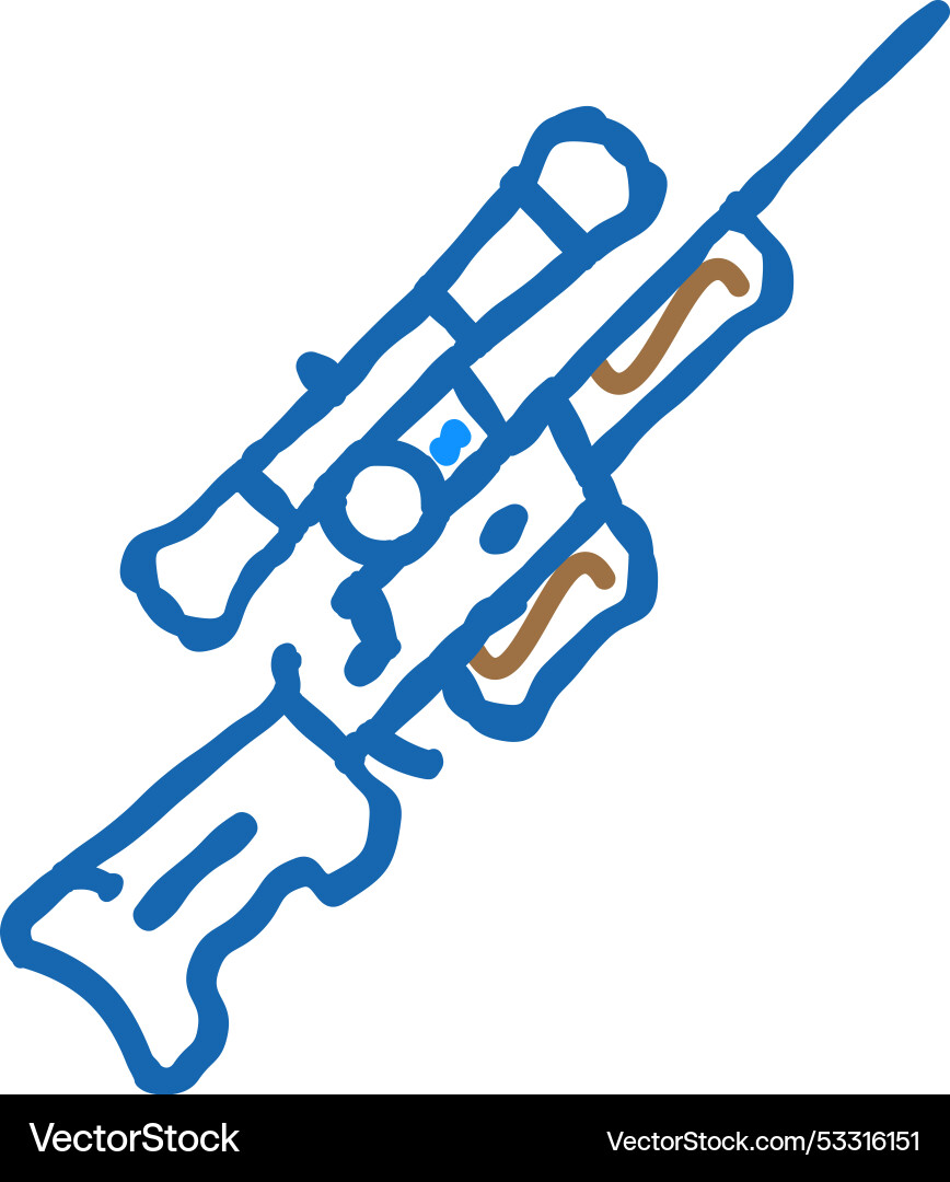 Sniper rifle icon doodle Royalty Free Vector Image