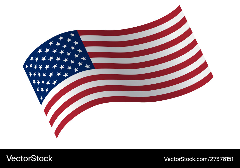 Waving flag united states Royalty Free Vector Image