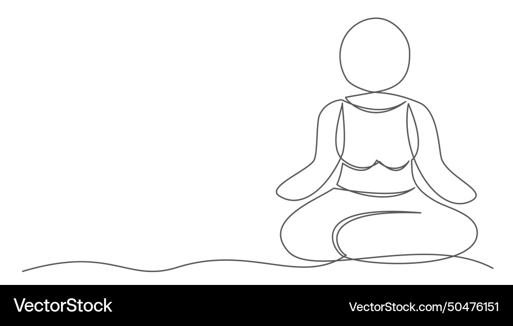 Yoga one line drawing isolated on white background