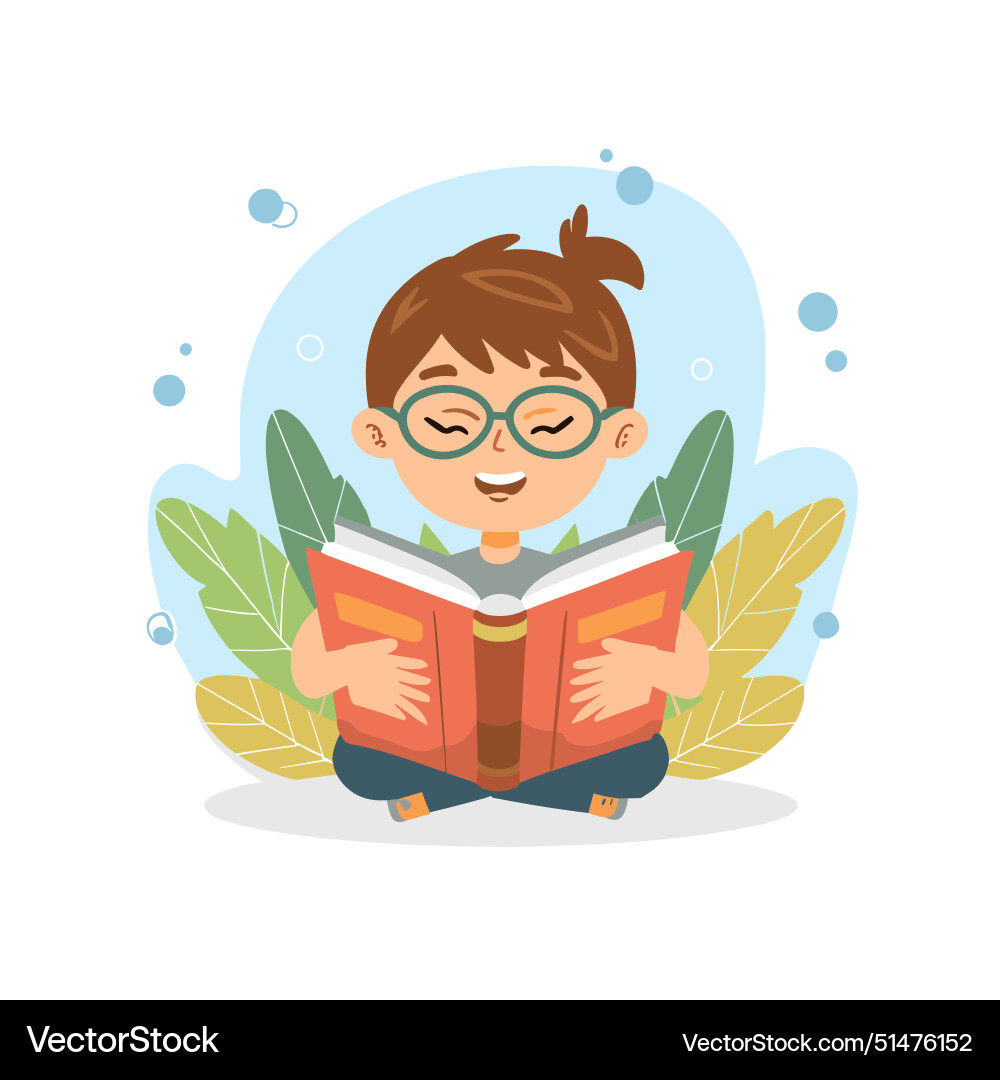 Children reading book concept Royalty Free Vector Image