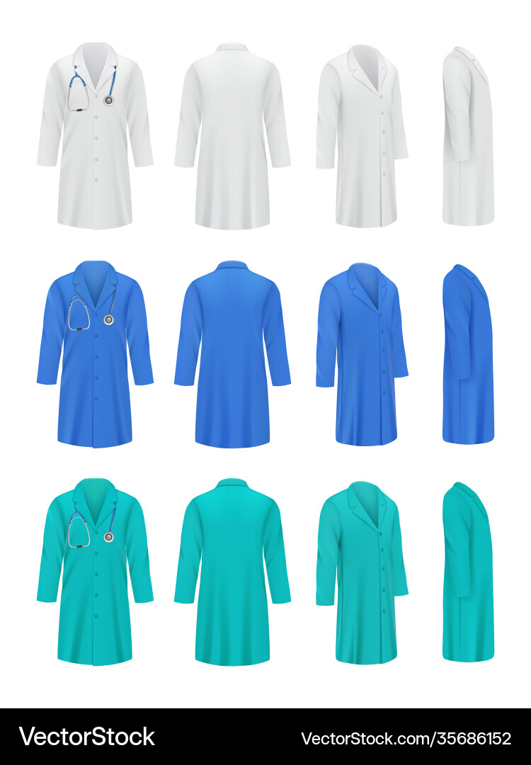 Colored doctor coats professional fashioned Vector Image