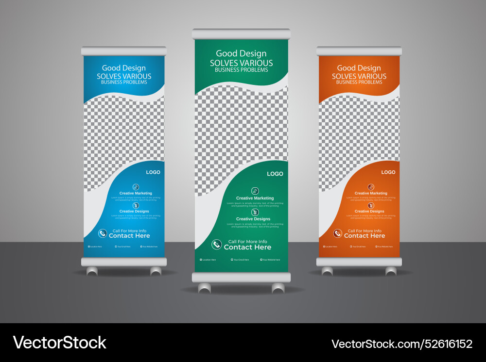 Colorful layout pull up banner business flyer Vector Image