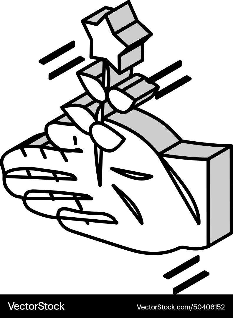 Demonstrate positive attitude isometric icon Vector Image