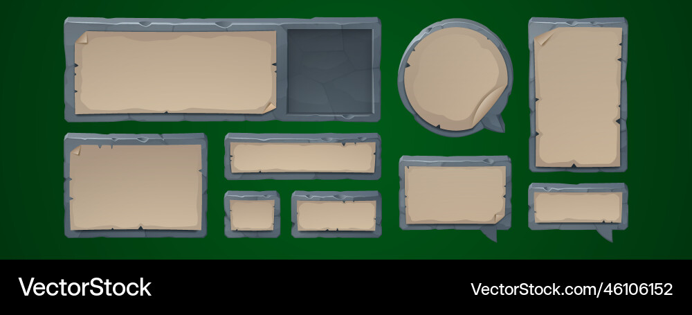 Game dialogue boxes speech bubbles and frames Vector Image