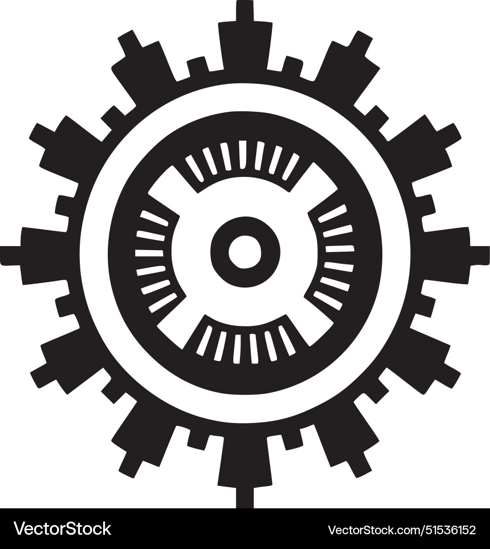 Gear - black and white Royalty Free Vector Image