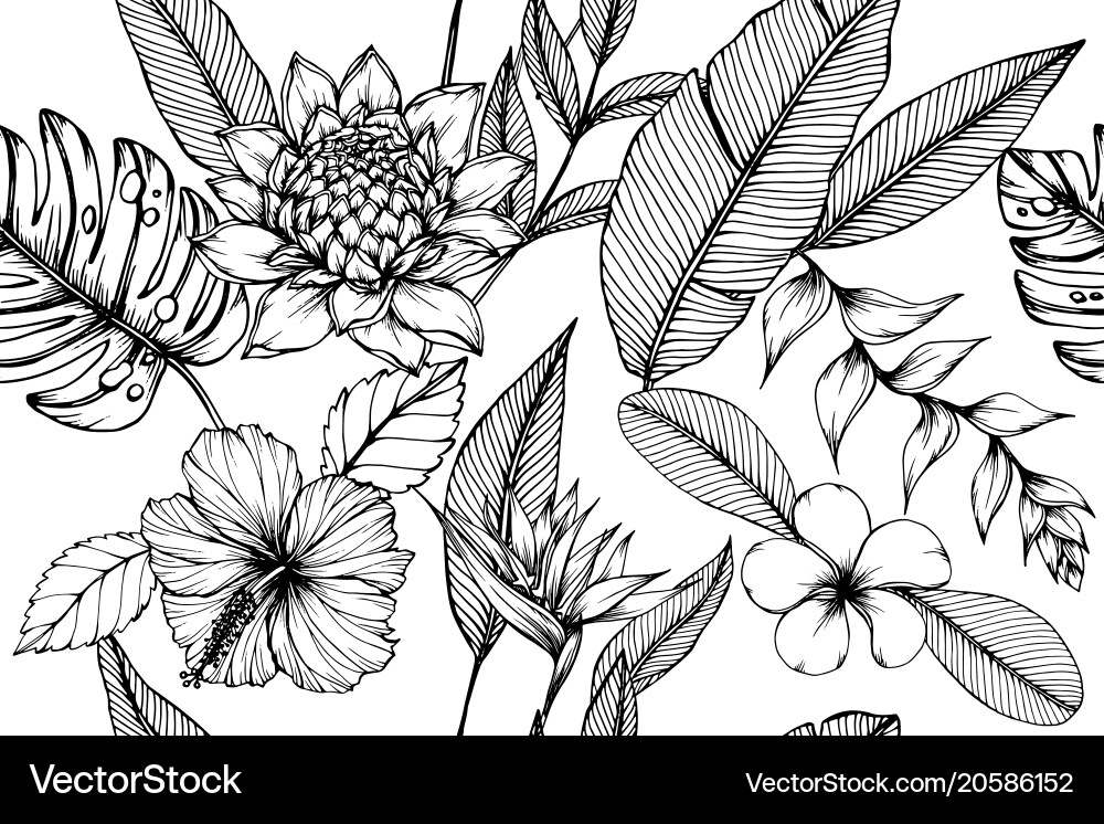 Hawaiian pattern seamless background Royalty Free Vector