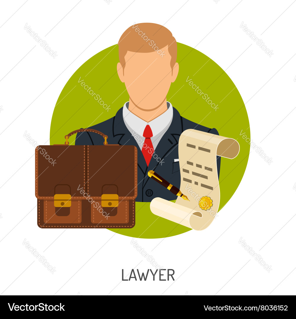 Lawyer icon with briefcase Royalty Free Vector Image
