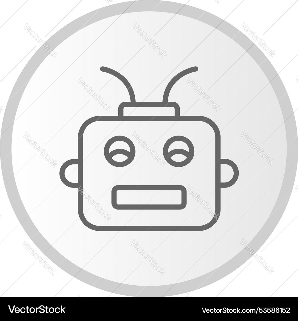 Robot line circle grey icon Royalty Free Vector Image