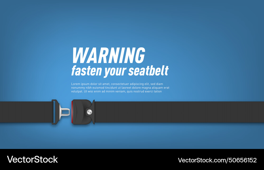 Safety poster with fasten your seatbelt text Vector Image