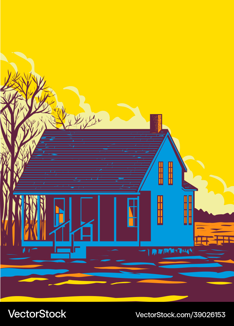 Carver Homestead Scene Royalty Free Vector Image