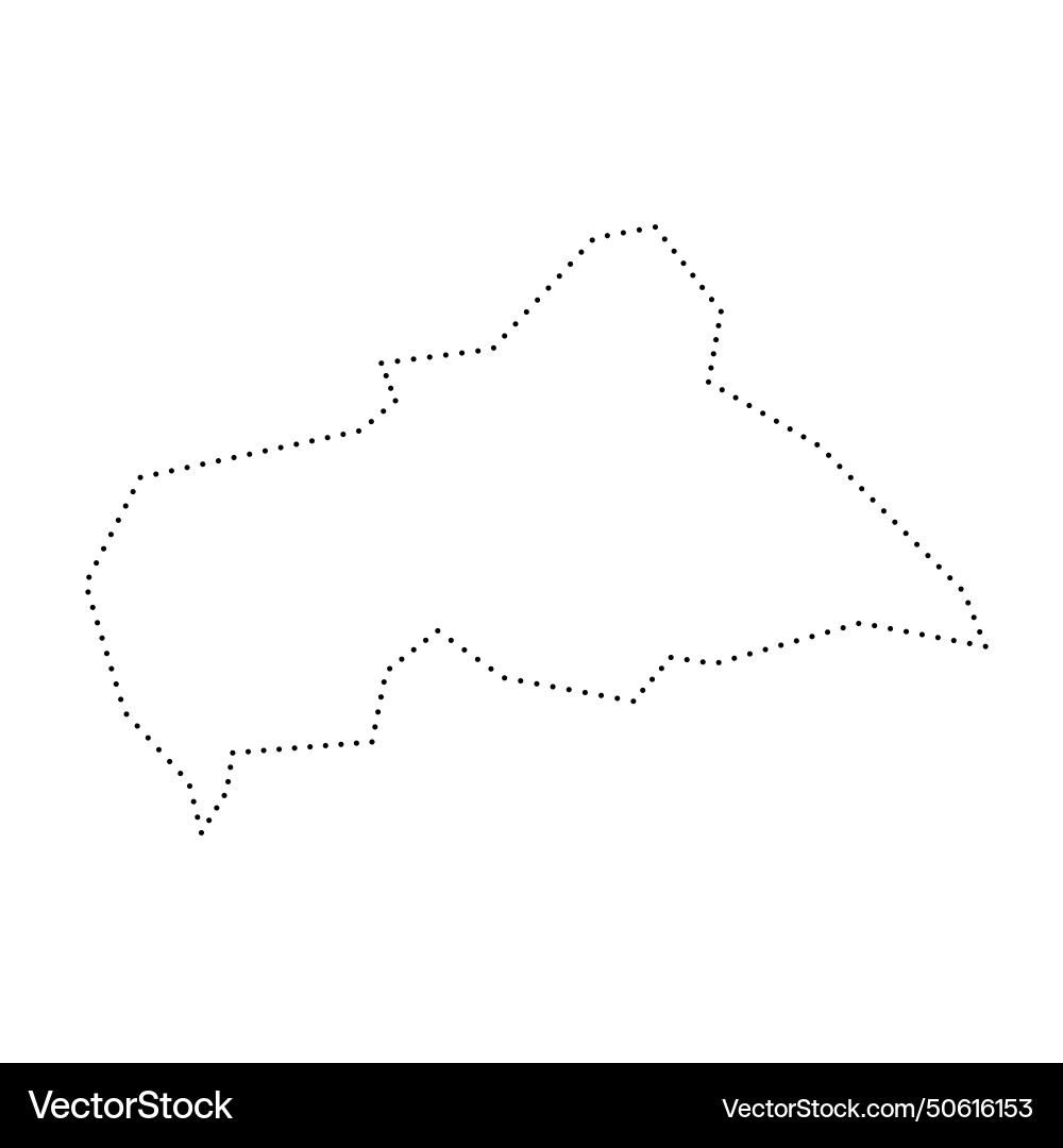 Central african republic dotted outline map Vector Image