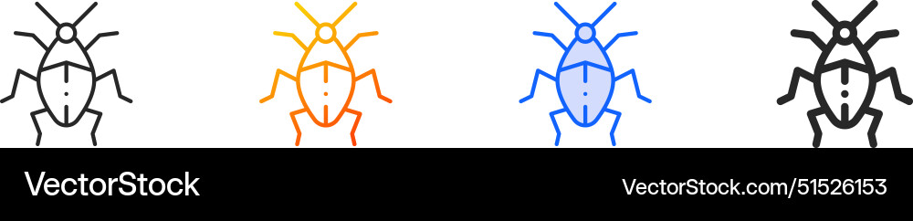 Cockroach iconthin linear gradient blue stroke Vector Image