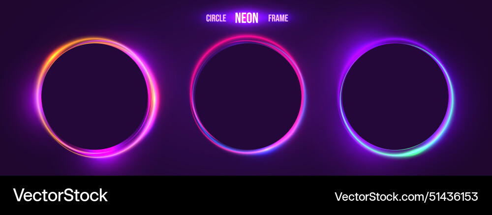 Colorful neon light frame collection futuristick Vector Image