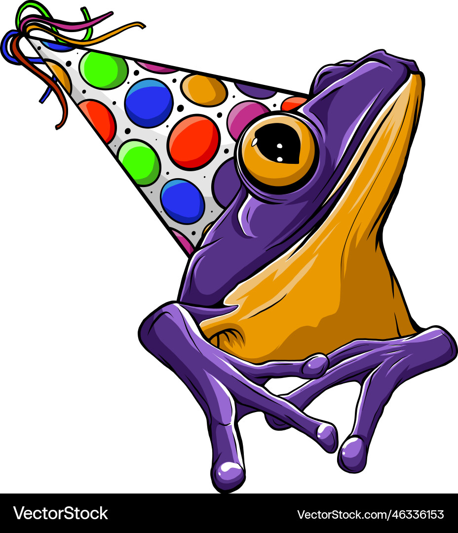 Crazy Frosch Party Cartoon auf weißem Hintergrund