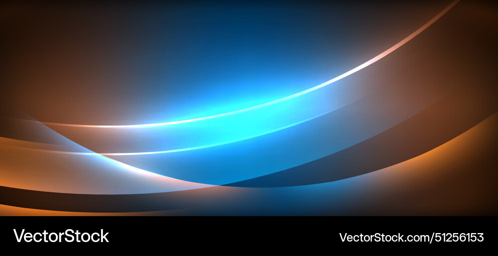 Electric blue glowing wave in space creating a Vector Image