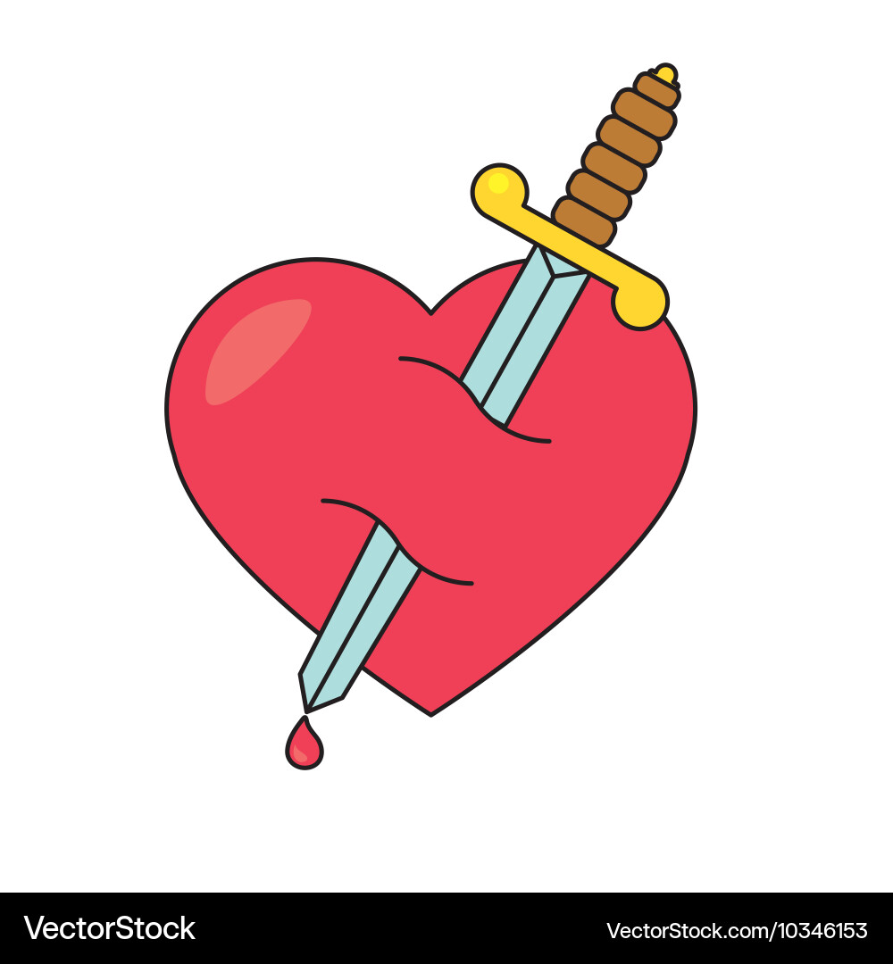 Heart with dagger icon Royalty Free Vector Image