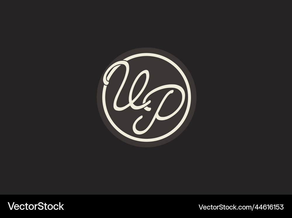 Initial letter vp monogram logo with simple Vector Image