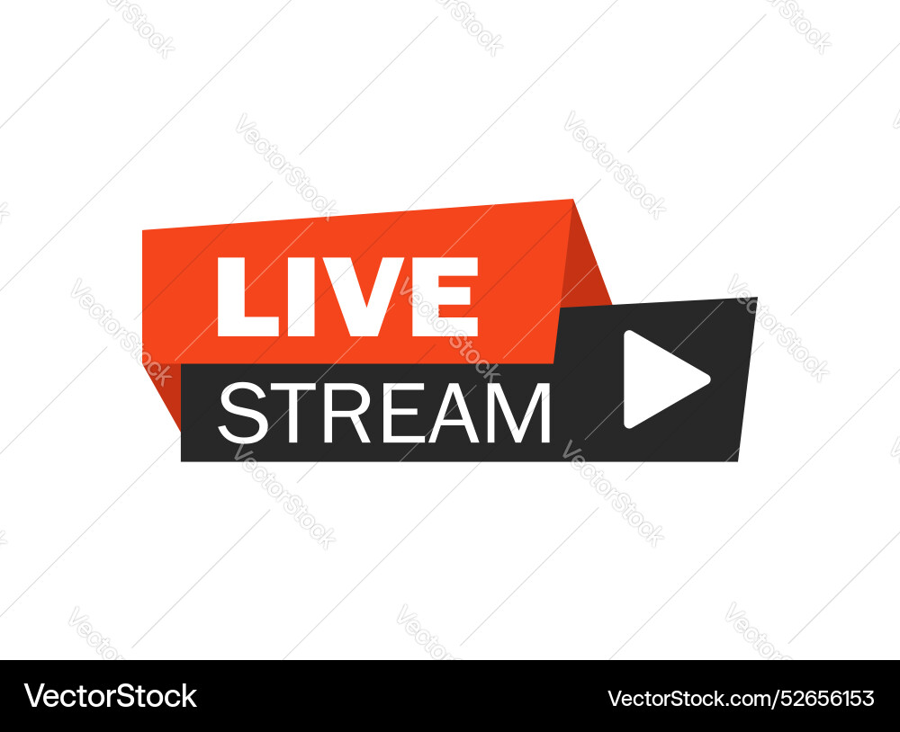 Live stream button icon in flat style webinar Vector Image
