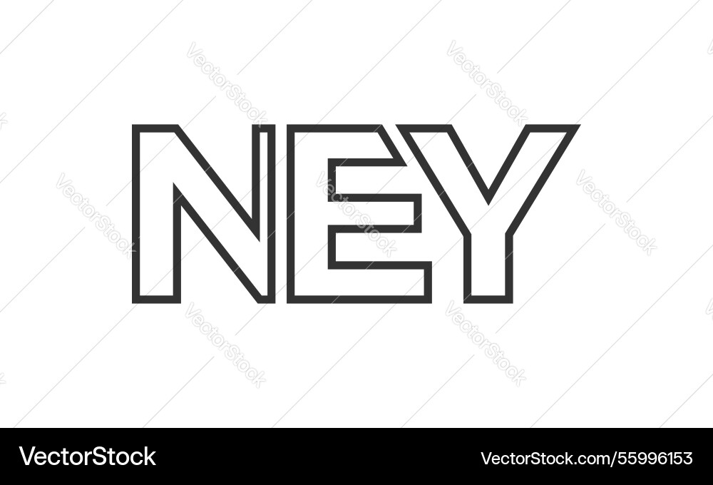 Ney logo design template with strong and modern Vector Image