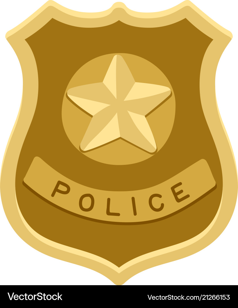 Police badge icon isolated on white Royalty Free Vector