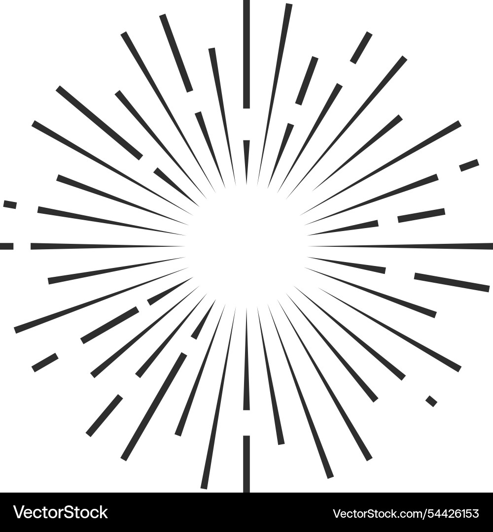 Radial sunburst decorative retro icon firework Vector Image