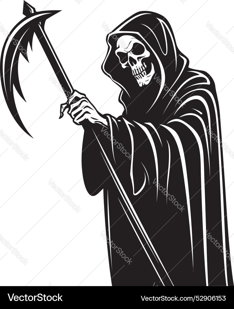 Regal reaper profile monochrome icon minimalistic Vector Image