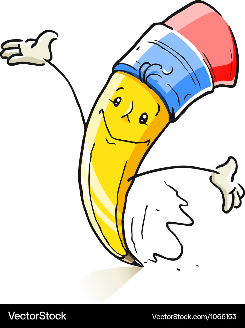 Smiling cartoon lead pencil Royalty Free Vector Image