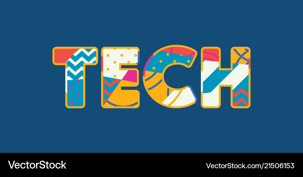 Tech concept word art Royalty Free Vector Image
