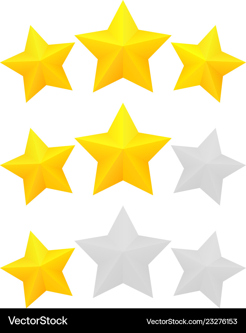Three Star Rating System Royalty Free Vector Image