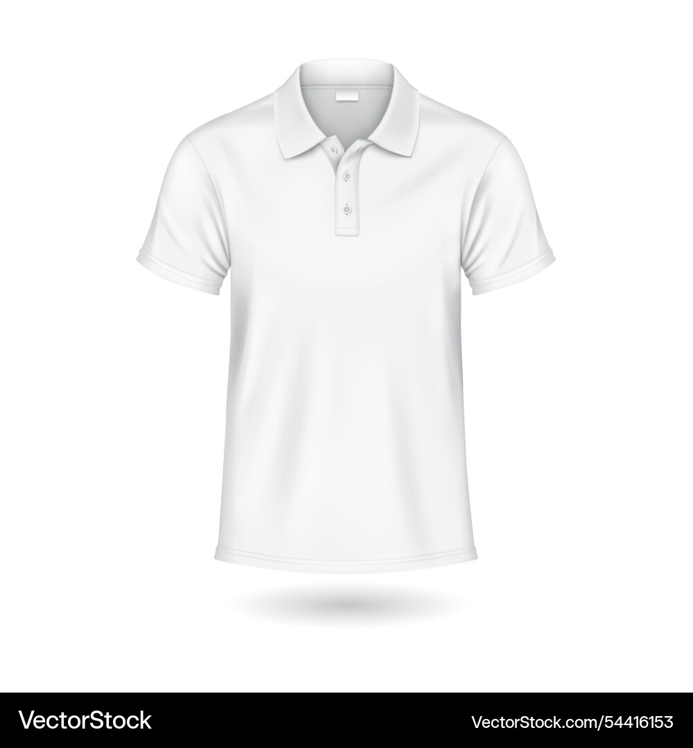 Versatile white polo shirt mockup realistic Vector Image