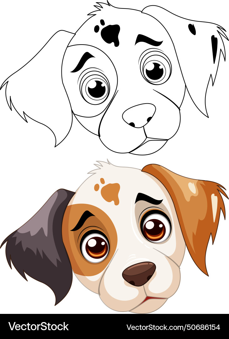 A cute expressive puppy face Royalty Free Vector Image