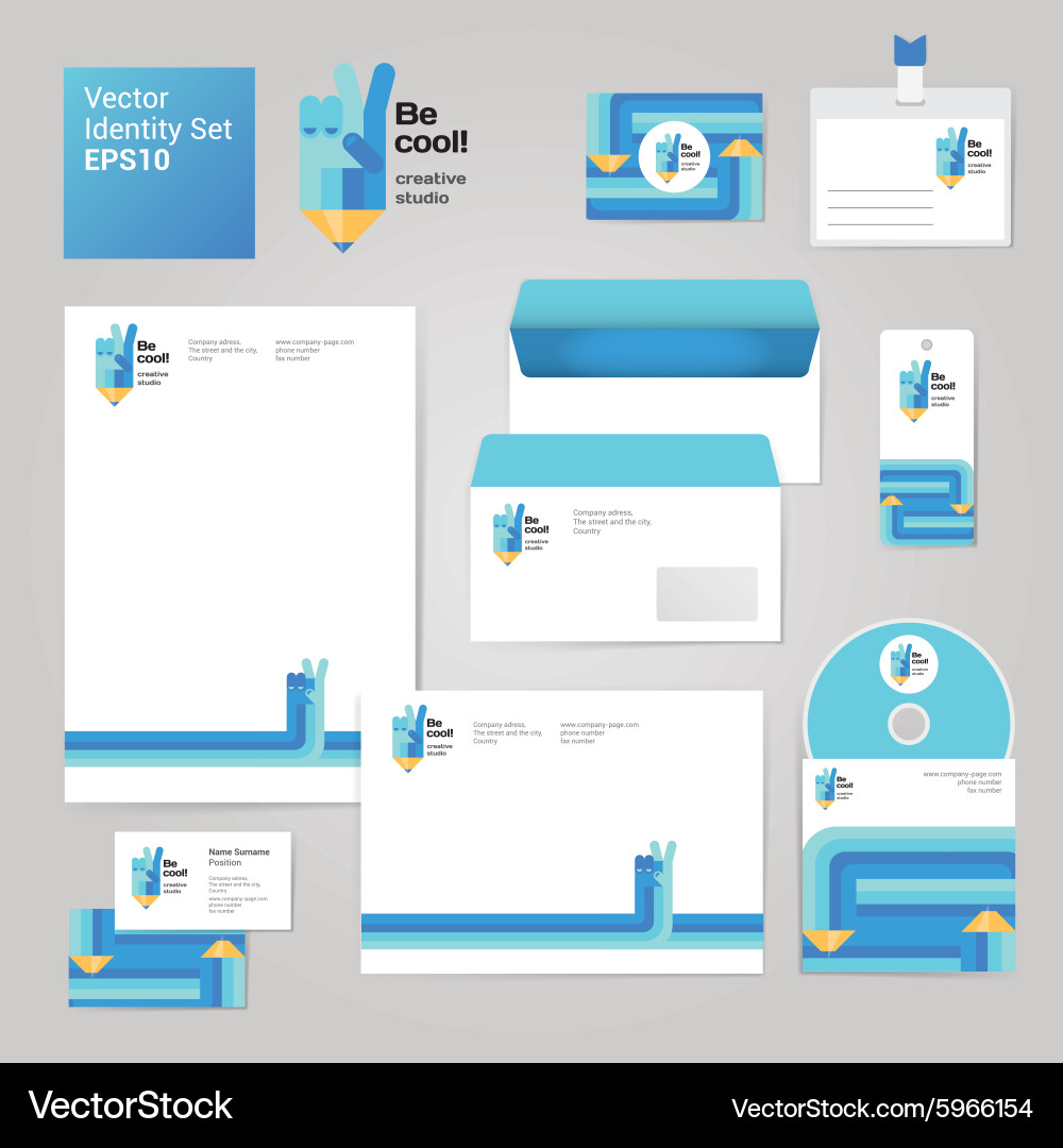 Art creative drawing corporate identity style set Vector Image