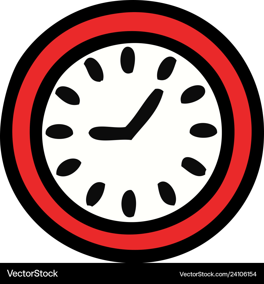 Cute cartoon wall clock Royalty Free Vector Image