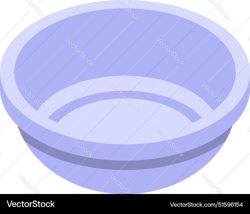 Empty blue basin isometric kitchenware Royalty Free Vector