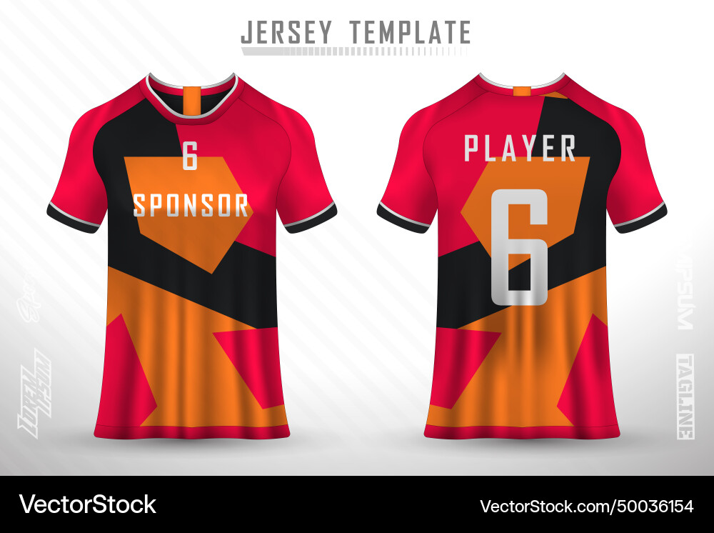 Front back t shirt design sports Royalty Free Vector Image