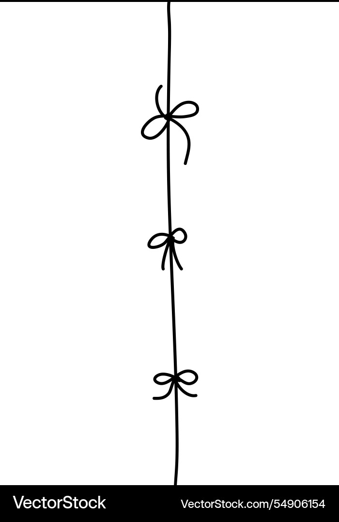 Line drawing bow gift ribbon Royalty Free Vector Image
