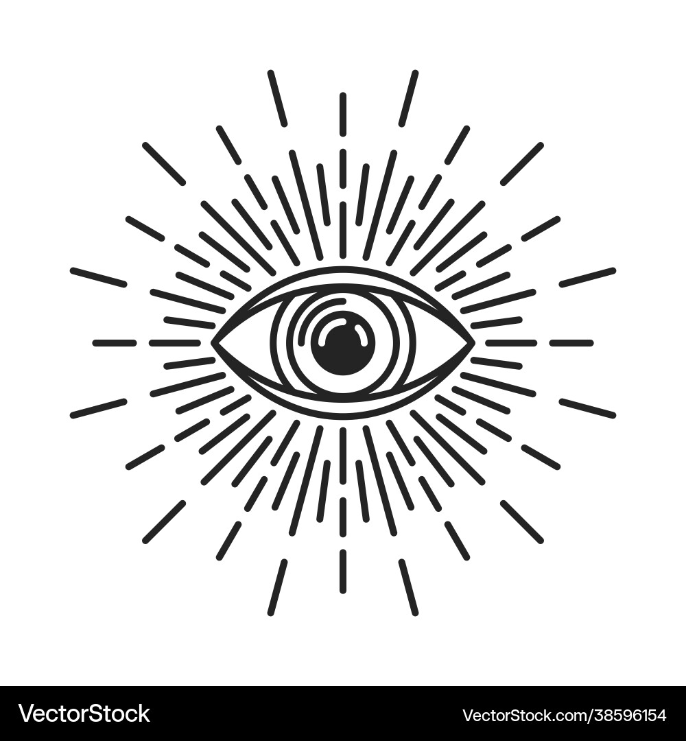 Masonic eye providence sign on white background Vector Image