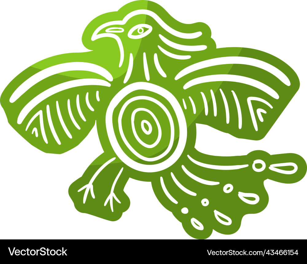Maya drawn bird composition Royalty Free Vector Image