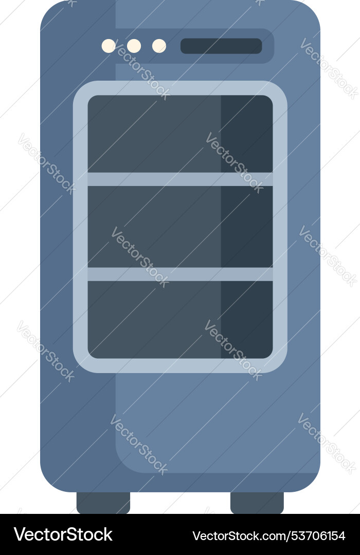 Modern refrigerator standing on white background Vector Image
