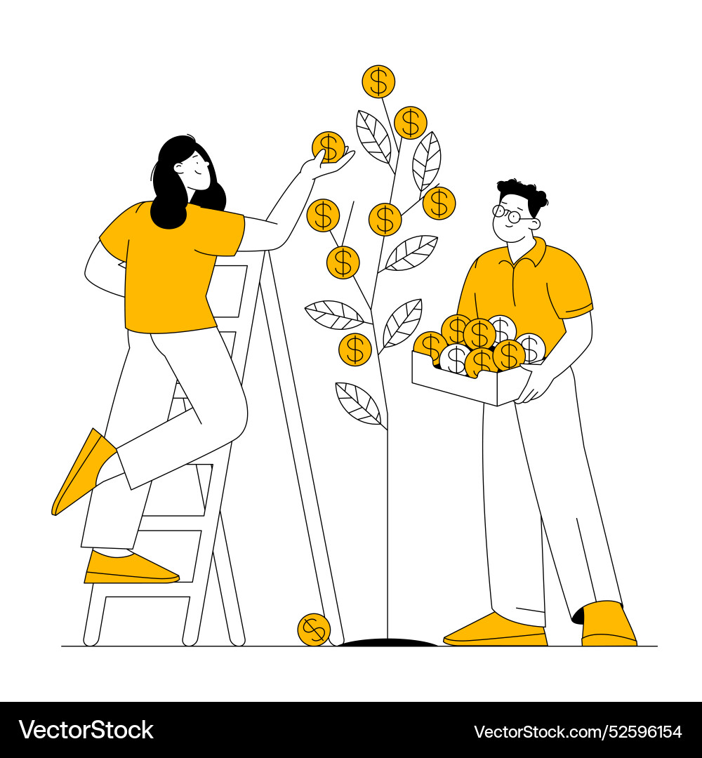 Money tree growing Royalty Free Vector Image - VectorStock