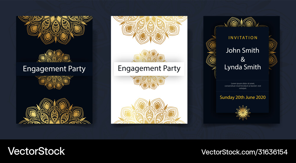 Vintage weeding invitation card design template Vector Image