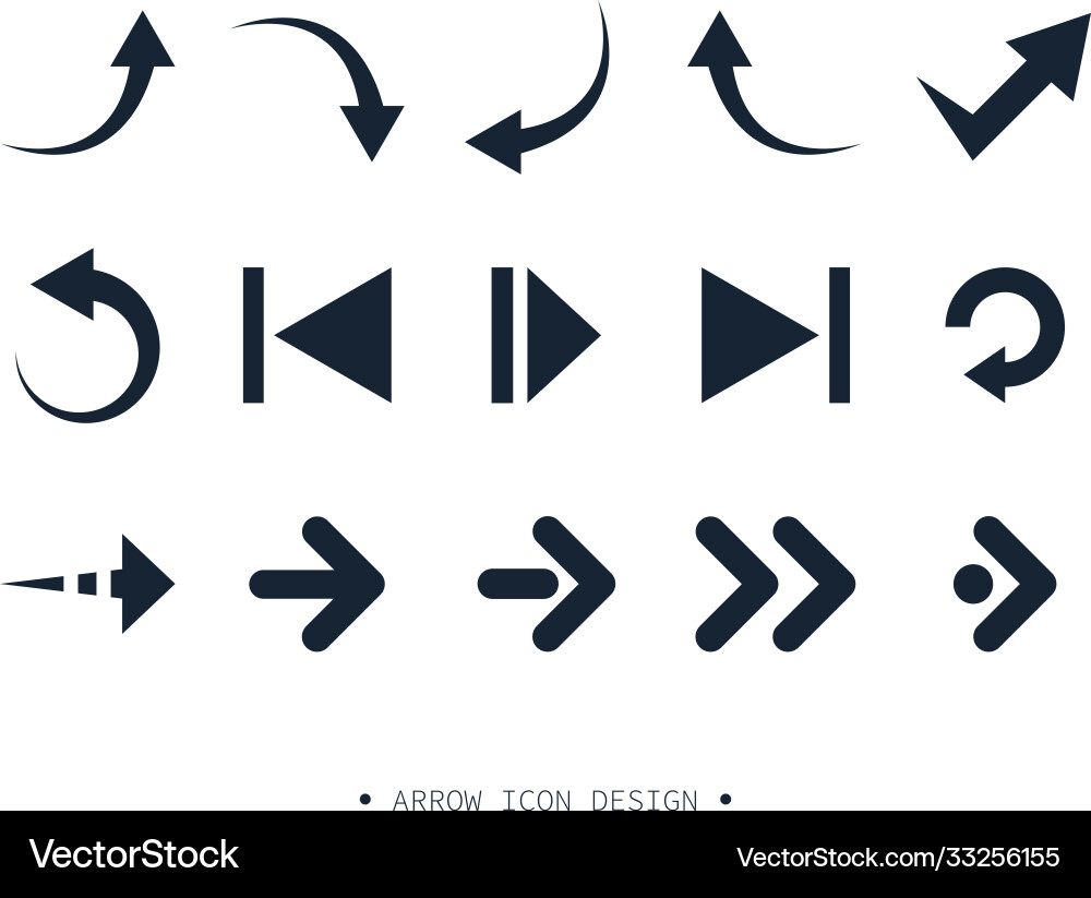 Pfeil Icon Sammlung Design Lizenzfreies Vektorbild