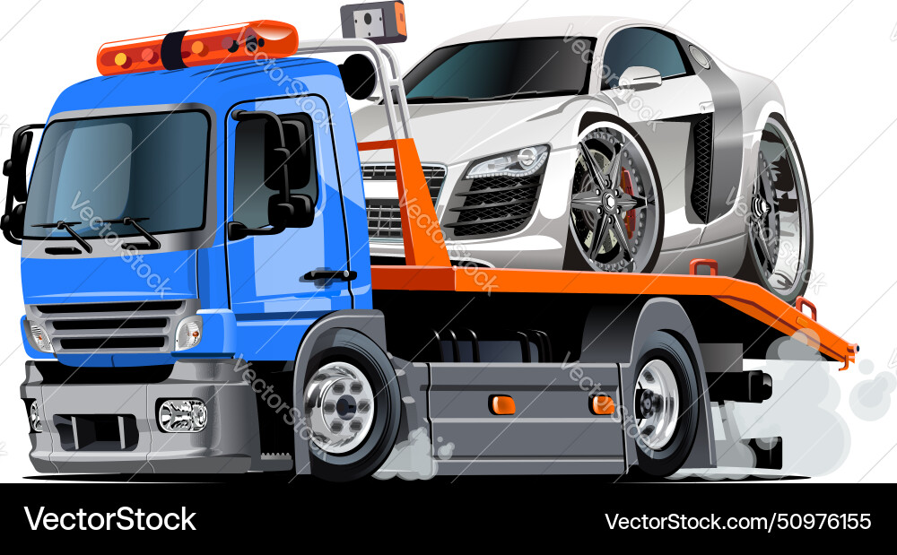 Cartoon tow truck Royalty Free Vector Image - VectorStock