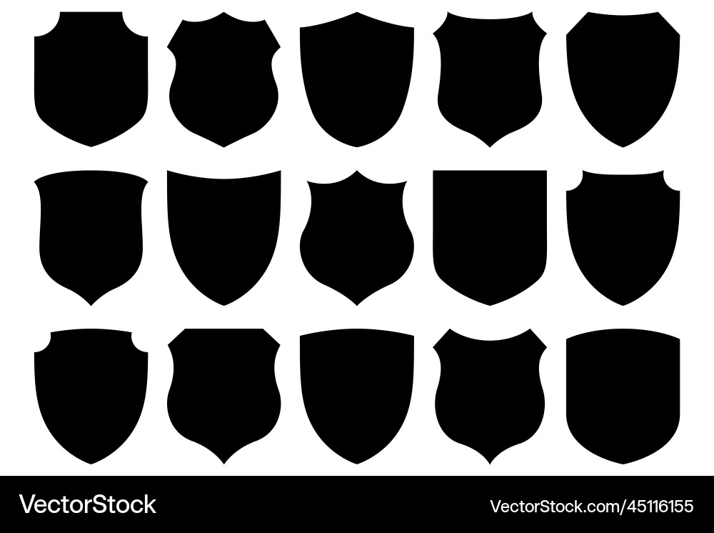 Collection of shields set emblems for logo Vector Image