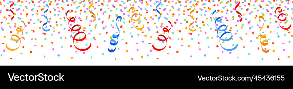 Colorful confetti border frame repeat pattern Vector Image